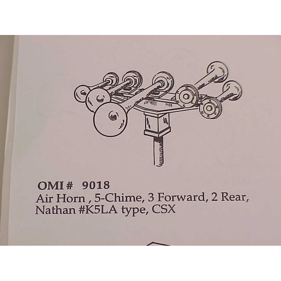 9018 - HO Air Horn 5-chime, 3 forward, 2 rear; Nathan # K5LA type,CSX ...
