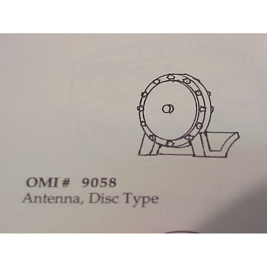 9058 -HO Antenna, disc type, with base - Pkg. 1