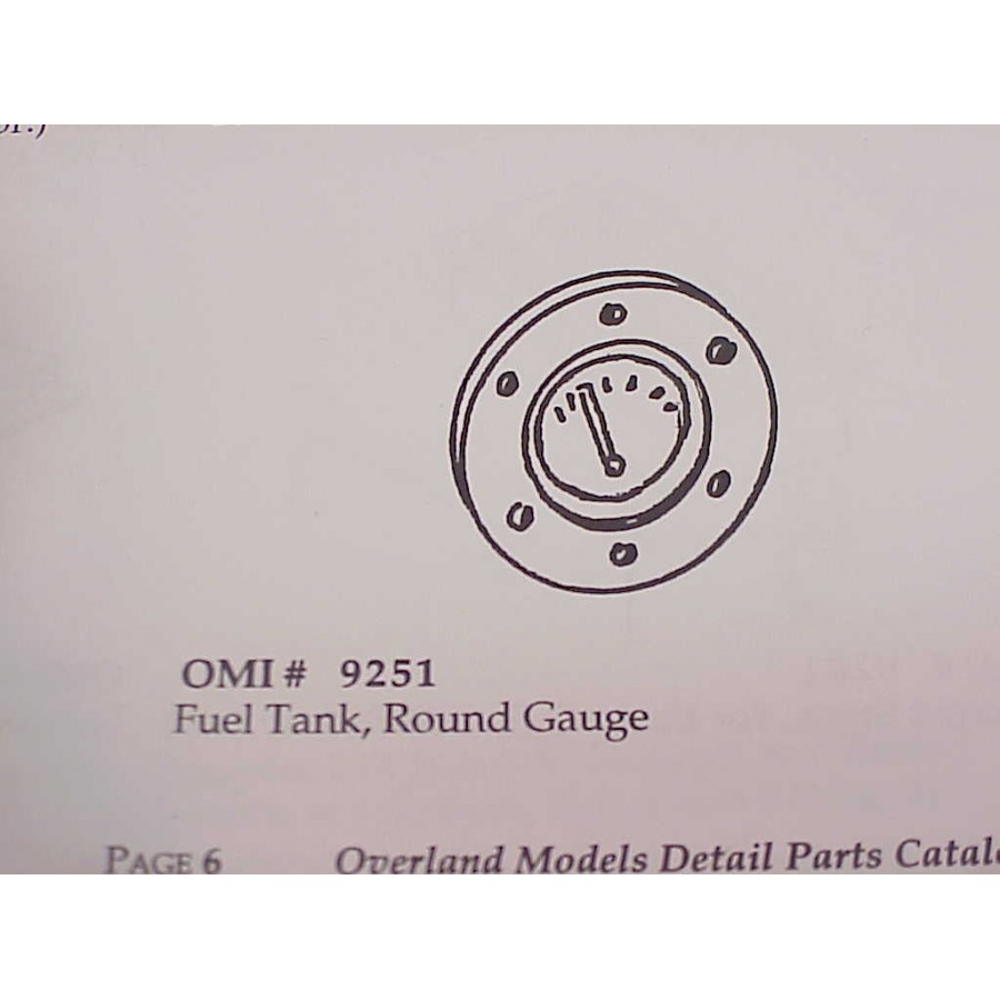 9251 - Diesel,fuel tank, Round Gauge - Pkg. 1