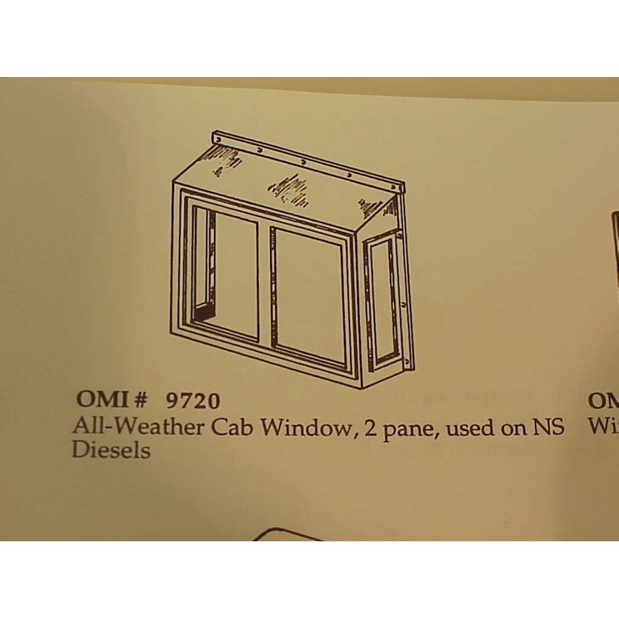 9720 -HO Window Cover, Diesel Cab, All-Weather Cab Window, 2 pane, used ...