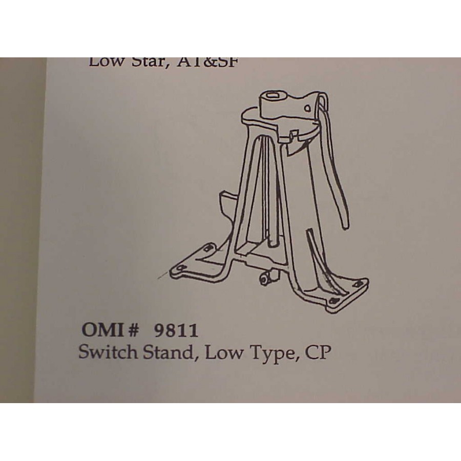 9811 -HO Switch Stand, low type, CP - Pkg. 1