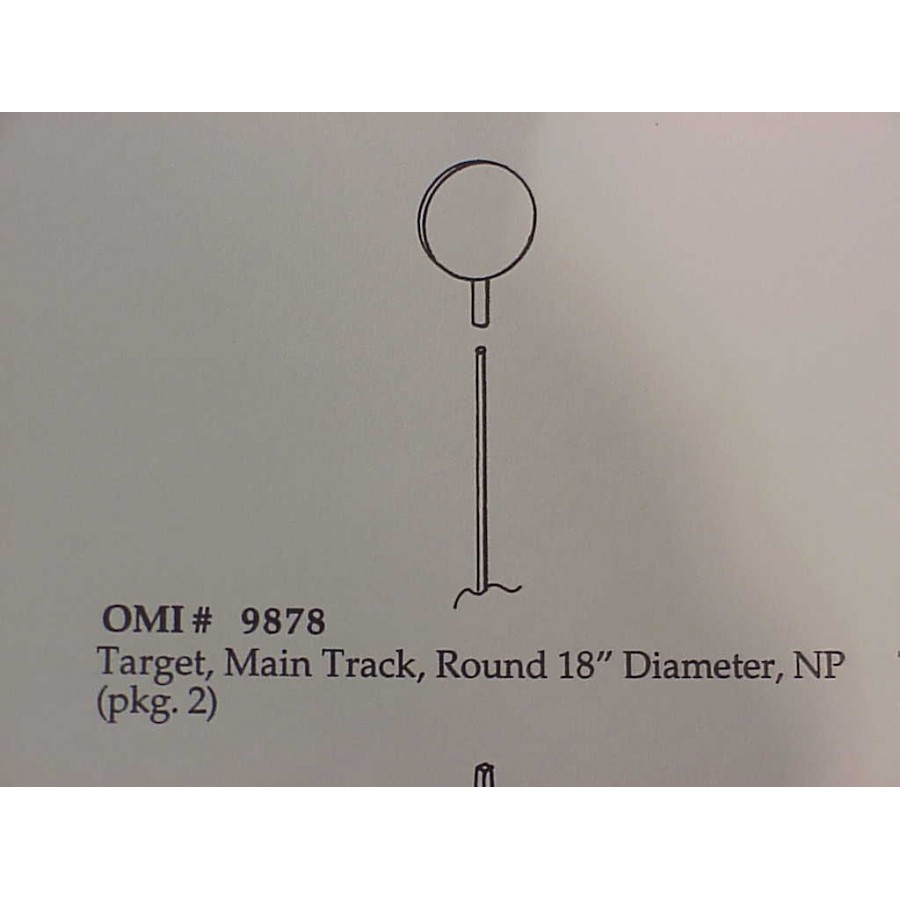 9878 -HO Switch-Target, main track, round 18" diameter, NP - Pkg. 2