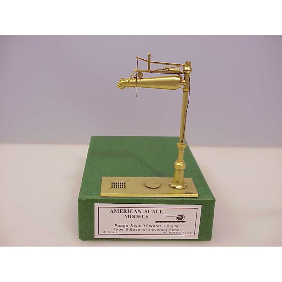 Poage Style 'H' Water Column w/ Universal Spout, HO Scale.
